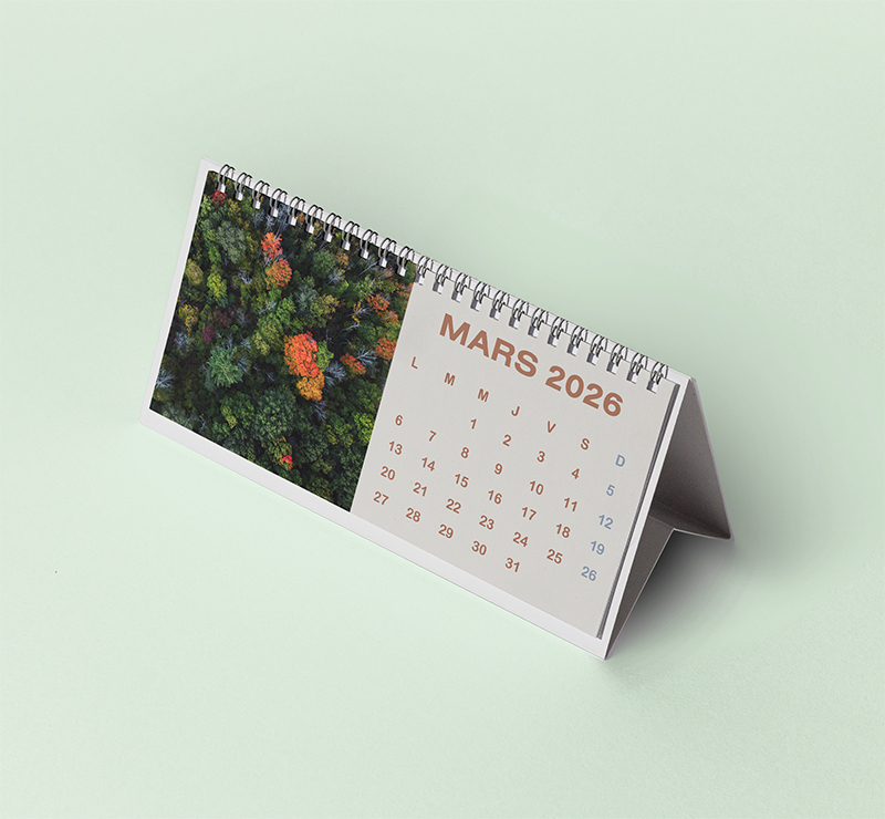 Impression calendrier bureau personnalisé entreprise.
