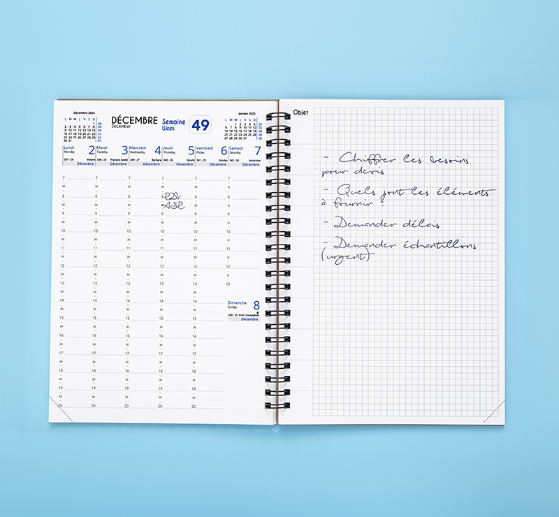 Agenda semainier personnalisé – Reliure à spirale et impression haut de ...
